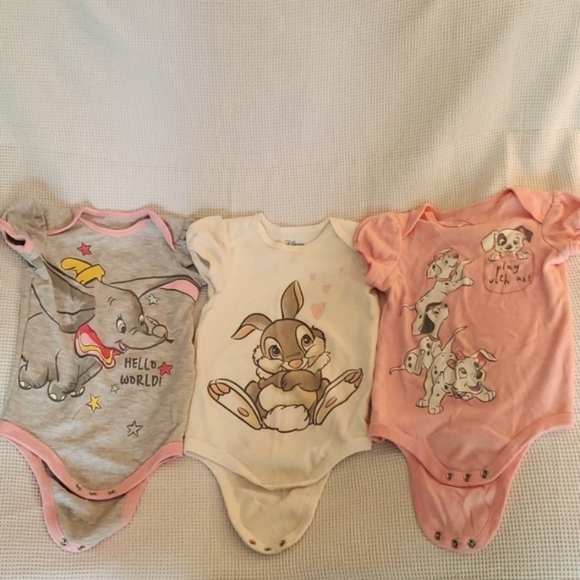 Disney | One Pieces | Bundle Of 3 Cute Disney Baby Character Onesies ...